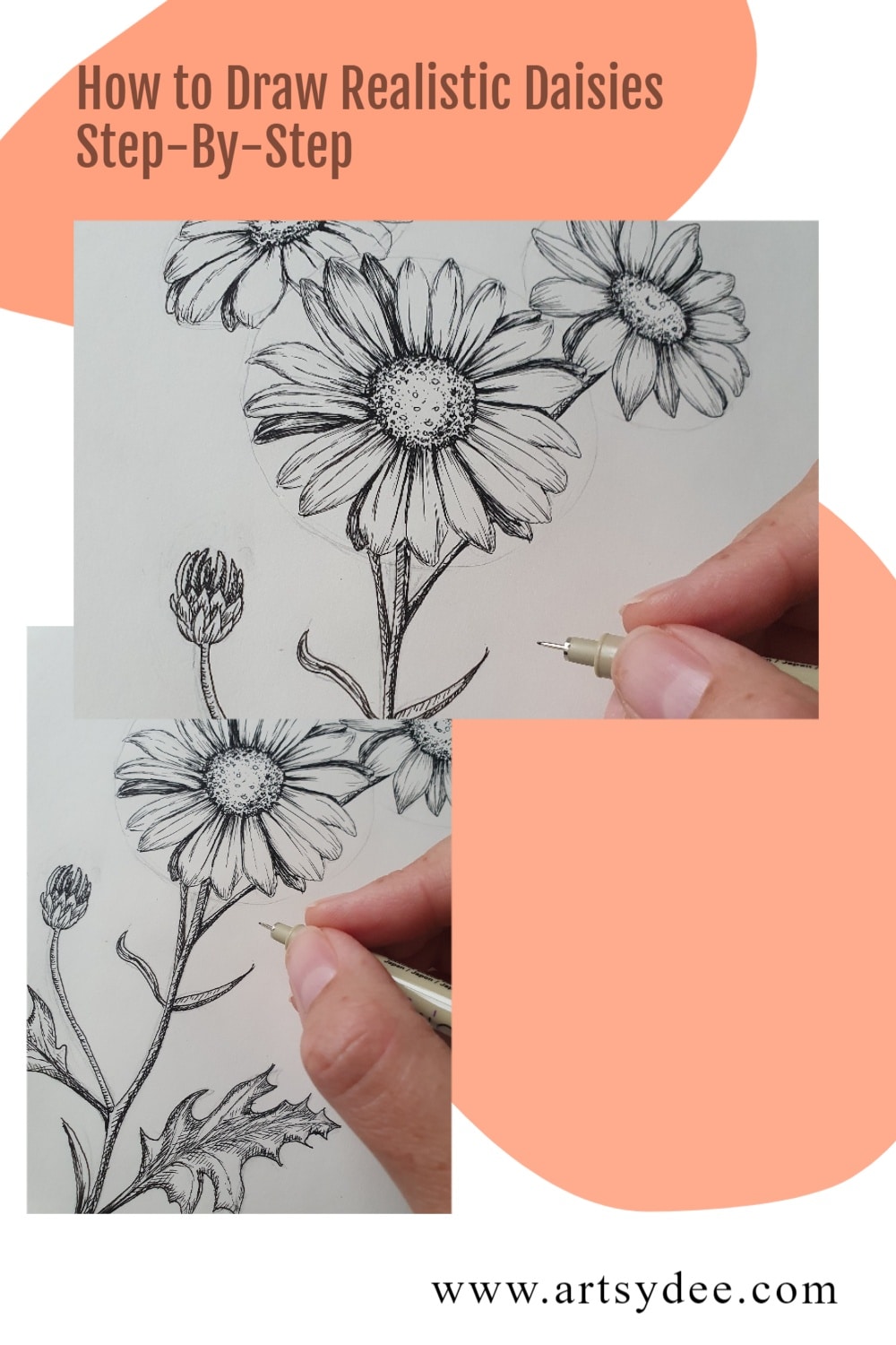 How to do a Daisy Flower Drawing: Step-By-Step - Artsydee - Drawing ...
